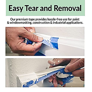 Reli. Painter's Tape, Blue | 8 Rolls | 2" x 55 Yards (440 Yards Total) | Blue Painters Tape 2 Inch Wide | Paint Tape for Walls, Glass, Wood Trim | Painting/Masking Tape | Blue