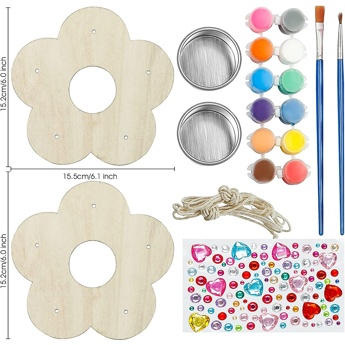 Kids Arts and Crafts Bird Feeders for Outside, 2-Pack DIY Wooden Paint Kits Outdoor Toys for Boys & Girls Age 3-5 4-8 8-12