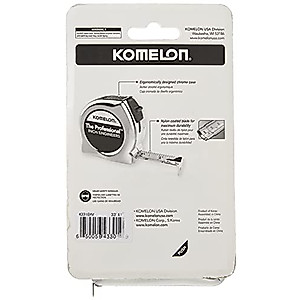 Komelon 433IEHV High-Visibility Professional Tape Measure both Inch and Engineer Scale Printed 33-feet by 1-Inch, Chrome