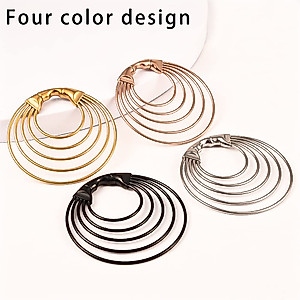 DOEARKO 2PCS Cool Hoops Ear Weights for Stretched Ears Gauges Ear Plugs Body Piercing Tunnels 316 Stainless Steel Hypoallergenic Body Jewelry (6mm(2G), Gold)