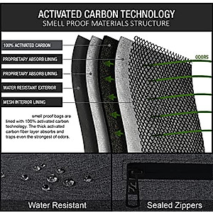 INNOSCENT Mini Smell Proof Backpack With Lock For Men/Women USB & Headphone Port (Dark Grey)