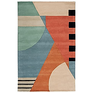 SAFAVIEH Rodeo Drive Collection 5' x 8' Gold RD863A Handmade Mid-Century Modern Abstract Wool Area Rug