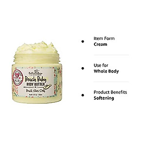 Bella and Bear Beach Baby Body Butter - Moisturizing Shea Cream for Women - Vegan, Cruelty-Free, Oil-Free - Helps Prevents Pregnancy Stretch Marks 6.76-oz