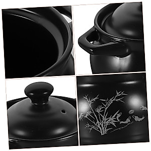 Hemoton Stew Pot Ceramic Stockpot, Ceramic Cooking Pot, Chinese Casserole Thickened Cooking Pot with Lid Chinese Stock Pot Large Soup Stock Pot (1.8L/ 1.7QT)