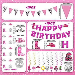 Disco Cowgirl Birthday Party Decorations Cowgirl Disco Garland Western Cowgirl Hanging Swirls Cowgirl Party Streamers For Women Birthday Bachelorette Party Supplies