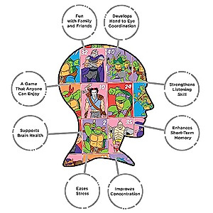 AQUARIUS Teenage Mutant Ninja Turtles Bingo Game - Fun Family Party Game for Kids, Teens and Adults - Entertaining Family Game Night Gift - Officially Licensed TMNT Merchandise - Ages 6 and Up