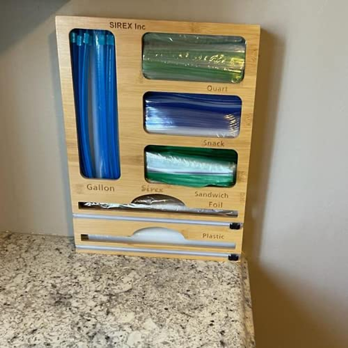 SIREX Ziplock Bag Organizer, Plastic - Ziploc Bag Storage, Zip Lock Bag Organizer for Drawer, Baggie - Sandwich Bag Organizer for Drawer, Bag Storage for Kitchen