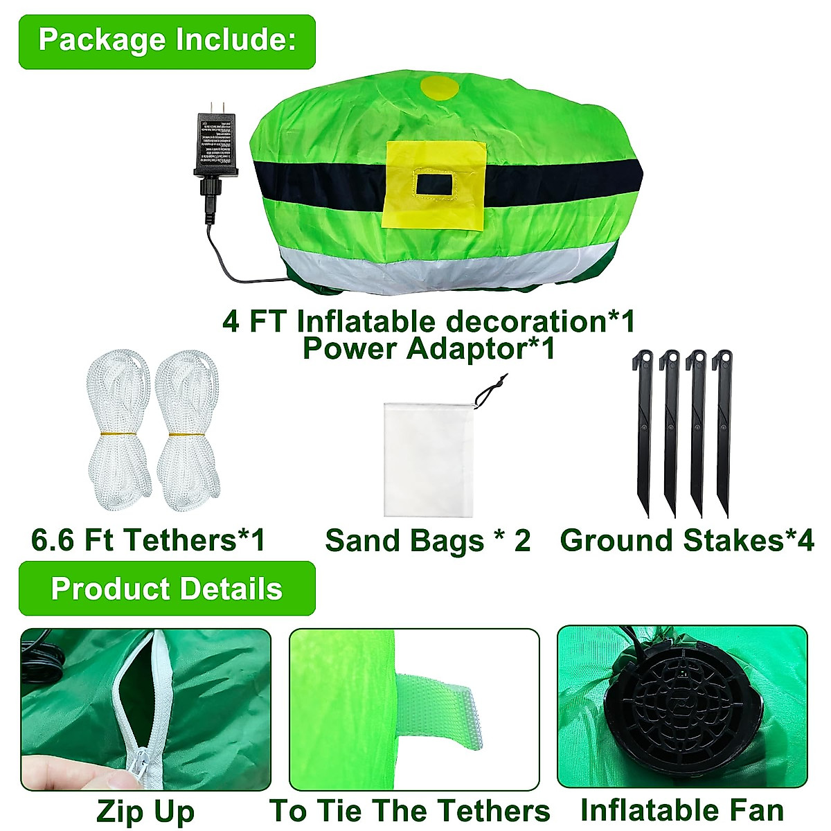 TURNMEON 4FT Dinosaur St. Patrick's Day Inflatables Decorations Outdoor Blow Up Dinosaur Hold Irish Flag Wear Necklace Shamrocks Hat LED Lights St Patricks Day Decor Indoor Home Yard Garden Lawn Party