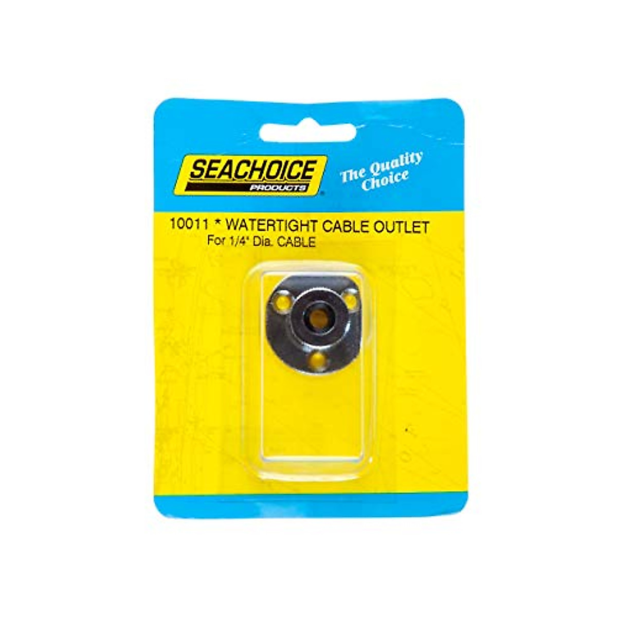 Seachoice Cable Outlet, 1/4 In., Weatherproof, Chrome-Plated Brass,Silver