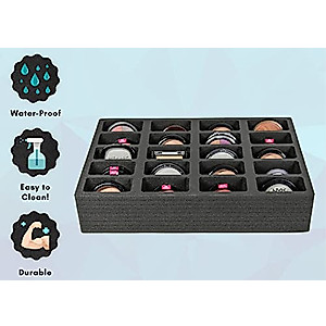 Polar Whale Large Compact Organizer Stand Premium Durable Black Foam Tray Washable Waterproof Insert Storage for Home Bathroom Bedroom Cosmetic 16 x 11 x 3 Inches 20 Compartments