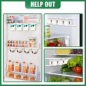 4 Pack Yogurt Organizer for Fridge, Yogurt Fridge Holder, Yogurt Holder with Adhesive Tapes for 3.75 Inch Yogurt, Yogurt Holder Tapes for Greek and Vegan Yogurt