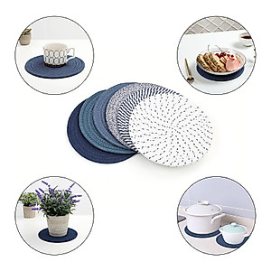 SHACOS Trivets for Hot Dishes, 6 Pieces 8 Inches Cotton Trivets Mats for Kitchen, Hot Pads for Countertops and Table, Heat-Resistant Pot Holders for Hot Pots and Pans, 6pcs