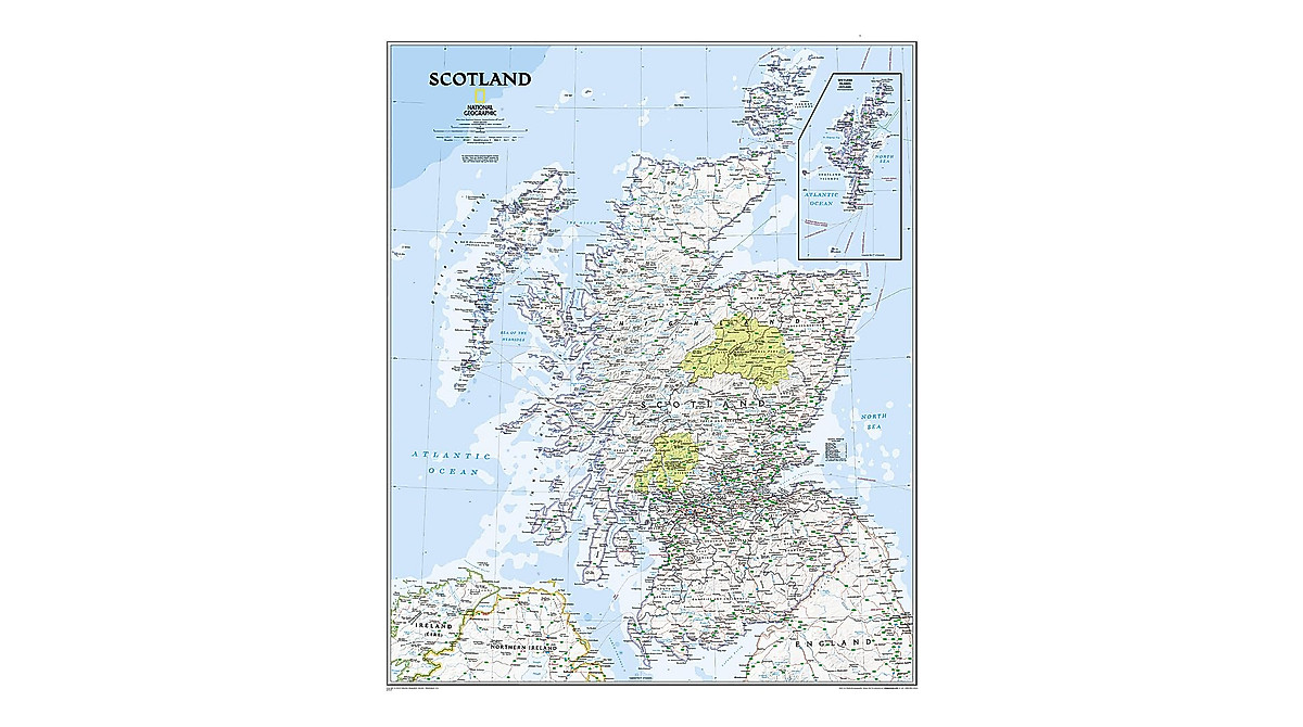 National Geographic Scotland Wall Map - Detail & Durability