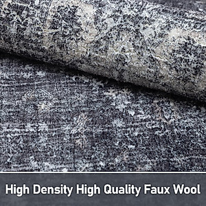 Softtrug Large Area Rug 8x10 Ft for Bedroom Living Room, Non-Slip Foldable Machine Washable Waterproof, Plush Soft for Office Dining Room Kids, Fluffy Easy to Clean, Decor Aesthetic, Dark Grey