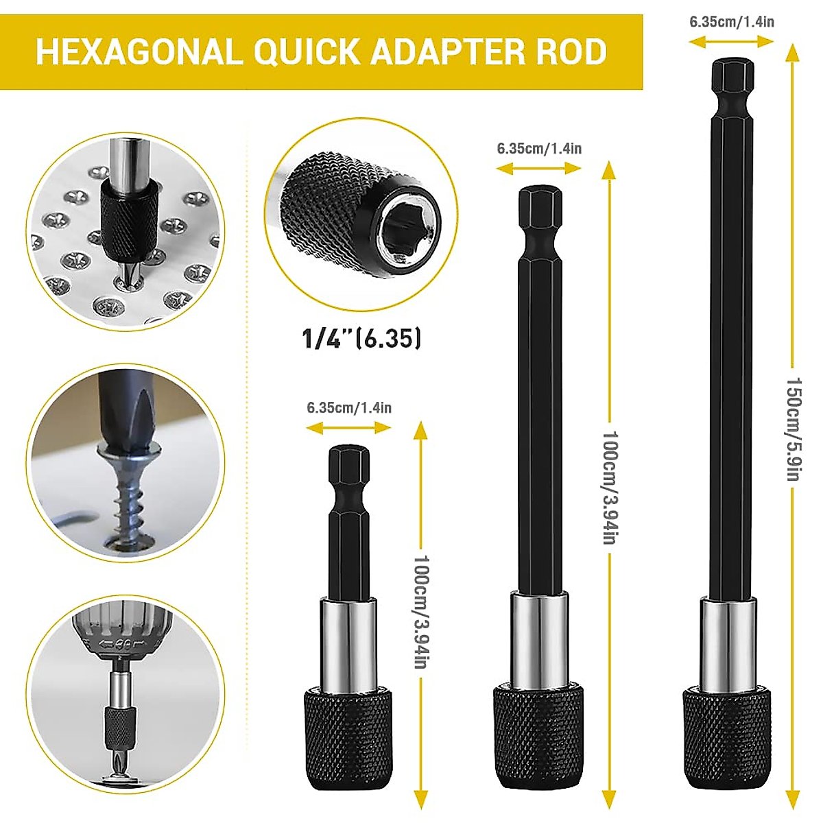 Flexible Drill Bit Extension Set, 105° Right Angle Drill Attachment, 1/4 3/8 1/2" Hex Shank Impact Driver Socket Adapter Rotatable Socket, Bendable Drill Bit Extension and Screwdriver Bit Kit