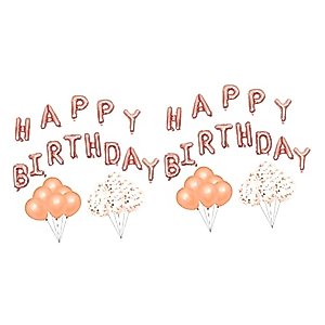 Totority 2 Sets Balloon Alphabet Set birthday balloon arch birthday party supplies birthday wall backdrop gold baloons birthday party balloons banner happy Aluminum film 3d