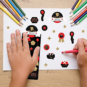 Big Dot of Happiness Red Carpet Hollywood - Movie Night Birthday Party Favor Kids Stickers - 16 Sheets - 256 Stickers
