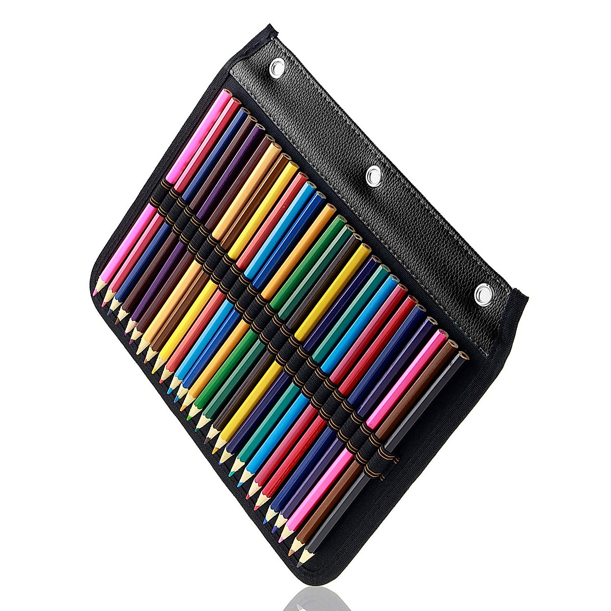 200 + 16 Slots Pencil Case & Extra Pencil Layer Holder - Bundle for Prismacolor Watercolor Pencils, Crayola Colored Pencils, Marco Pens and Cosmetic Brush by YOUSHARES (216 slots Green)