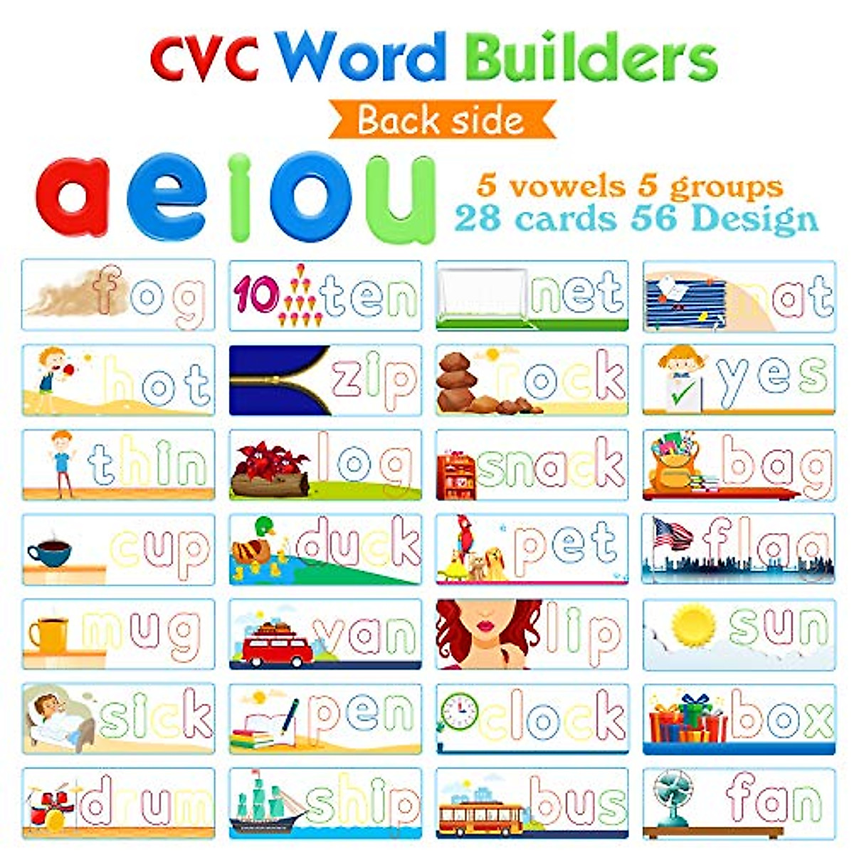 SpringFlower See & Spell Matching Letter Toy,Learning Educational Toy For 3 4 5 6 Years Old Boys And Girls,Preschool Learning Activities,Shape & Color Recognition Game,Cvc Word Builders For Kids,80Pcs