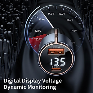 Mcdodo 75W Car Charger Adapter Fast Charging Cigarette Lighter USB C/USB A PD3.0 QC4.0 Cell Phone Automobile Chargers Compatible with iPhone 15/14/iPad/Samsung Galaxy S23/21/10/Car Vacuum Cleaner