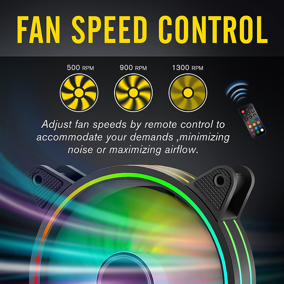 EZDIY-FAB Moonlight 120mm RGB Case Fan with Fan Hub X and Remote,Motherboard Aura SYNC,Speed Control,ARGB Fan for PC Case Desktop-6 Pack