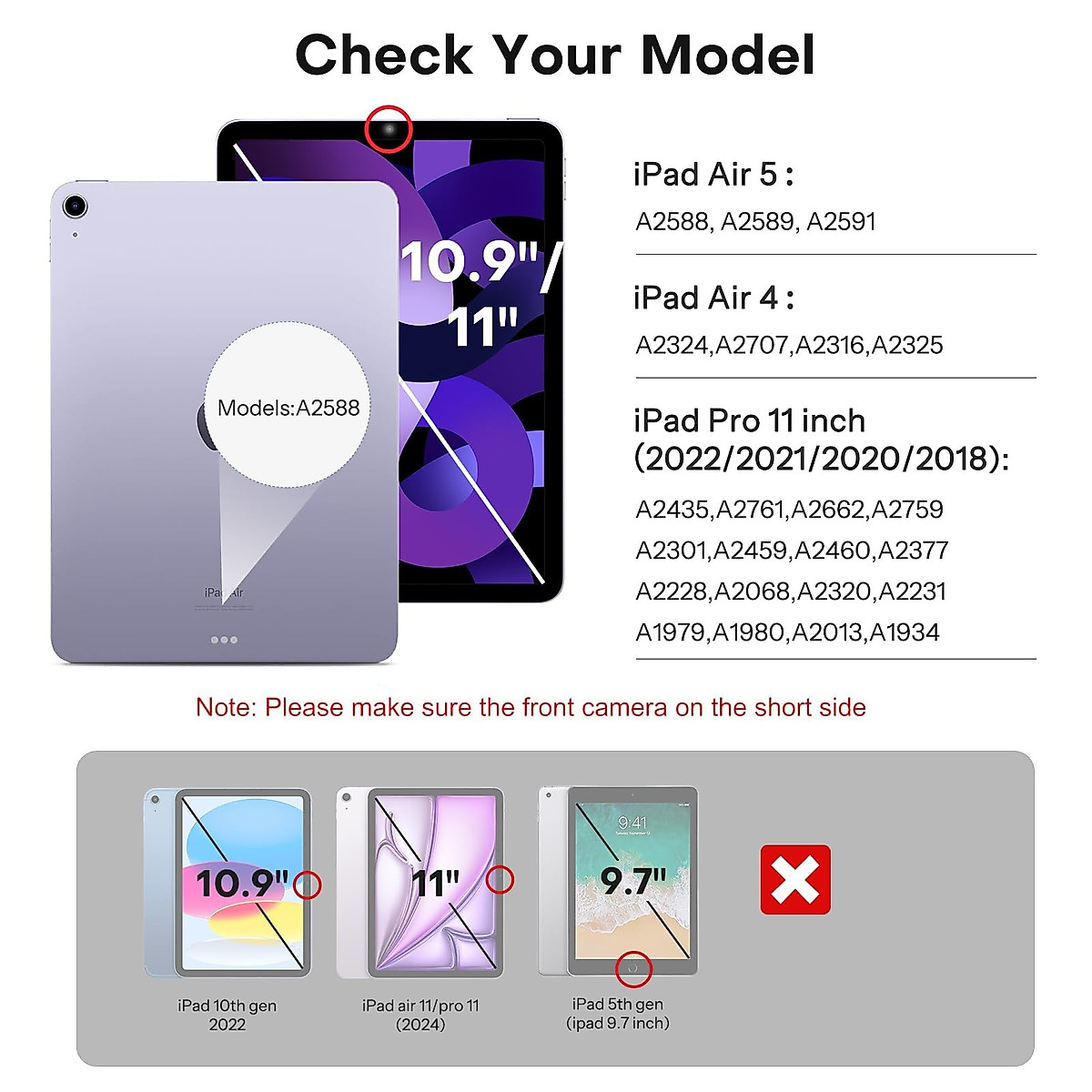 SPARIN 3 Pack Screen Protector for iPad Air 5th 4th Generation 10.9 inch (Air 5/4) 2022/2020, iPad Pro 11 inch (2022/2021/2020/2018), Tempered Glass, Case Friendly, Anti-Scratch