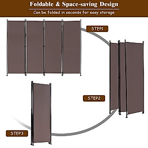 Giantex 4 Panel Room Divider, 5.6 Ft Tall Folding Privacy Screen, Freestanding Lightweight Portable Wall Partition Divider and Separator for Bedroom Home Office Apartment Studio