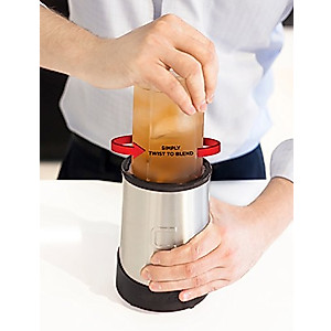 Chefman Personal Ultimate Kitchen Blender, Quick Portable Blending of Shakes, Smoothies, Baby Food & Juice, 2 Travel Cups, Cover & Drinking Rim, 6-Piece Set, Dishwasher-Safe Stainless-Steel Blade