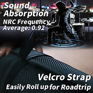 Aucuda Starry Blue Drum Rug Mat 4x6ft Tightly Woven Fabric Cool Drum Floor Mat with Non Slip Grip Bottom, Electric Drum Set Carpet Accessories for Holiday Practice, Apartment, Soundproof, Winter.