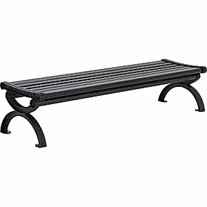 Global Industrial 6' Aluminum Park Bench, Black