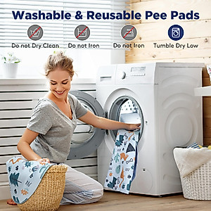 Washable Pee Pads for Dogs, 2 Pack Small 18"x24" Super Absorbent Reusable Puppy Pads Pet Training Pads, 100% Waterproof Non-Slip Puppy Pee Pads Whelping Dog Playpen Crate Potty Pads Puppy Essentials