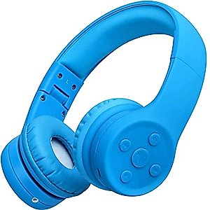 YUSONIC Bluetooth Headphones for Toddler, Toddler Wireless Headphones for Baby Kids with Sharing Port, Kids Headphones with Mic for Boys Girls Travel ipad Amazon fire Cellphone (Blue 2)