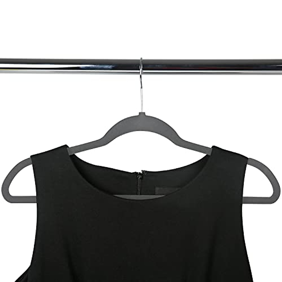 Simplify 10 Super Slim Velvet Huggable Hangers in Grey