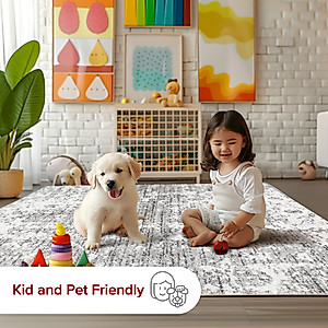 nuLOOM Deedra Modern Abstract Area Rug - 12x15 Area Rug Modern/Contemporary Grey/Ivory Rugs for Living Room Bedroom Dining Room Kitchen