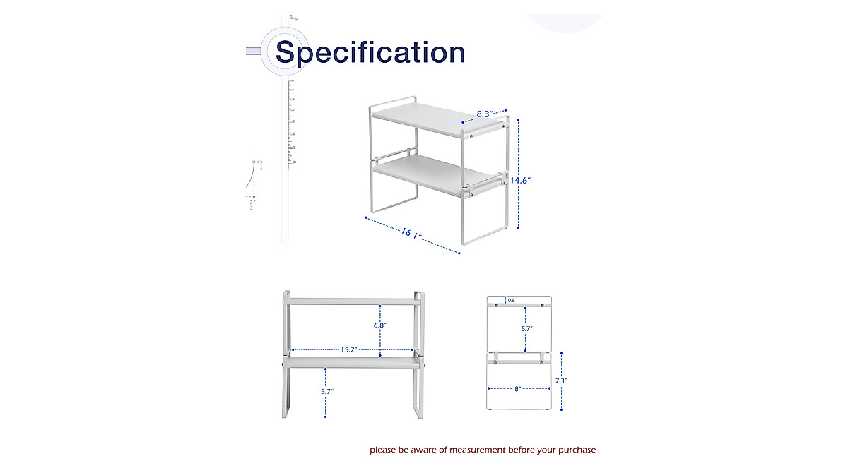 Nxconsu Stackable Shelf Organizer for Home Storage