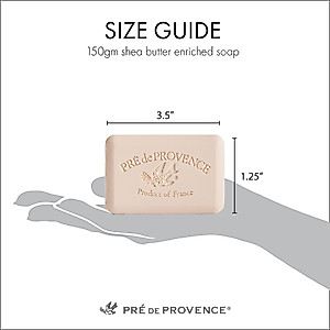 Pre de Provence Artisanal French Moisturizing Soap Bar, Shea Butter Enriched, Quad Milled for Long Lasting Rich Smooth Lather, 5.3 Ounce, Rose Petal