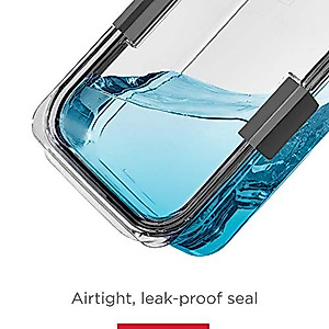 Rubbermaid Brilliance BPA Free Food Storage Containers with Lids, Airtight, for Lunch, Meal Prep, and Leftovers, Clear , Set of 2 (9.6 Cup)