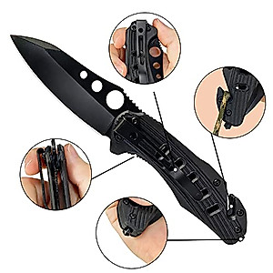 ALBATROSS Practical folding knife for everyday use, pocket knife with Seatbelt Cutter and Glass Breaker, 4" Ultra light to carry (BC)