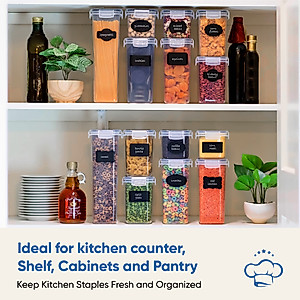 Chef's Path Airtight Food Storage Containers Set with Lids (24 Pack) for Kitchen and Pantry Organization - BPA Free Kitchen Canisters for Cereal, Rice, Flour & Oats - Free Marker and 24 Labels