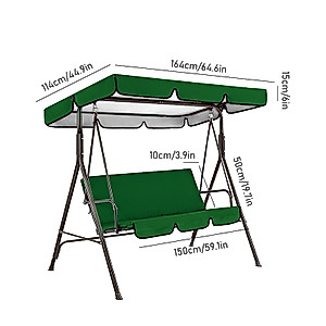 Swing Chair Canopy Replacement, Waterproof Dustproof UV Block Outdoor Swing Canopy Replacement and Cushion Cover, Canopy Top Cover and Chair Seat Cover for Swing Patio Garden