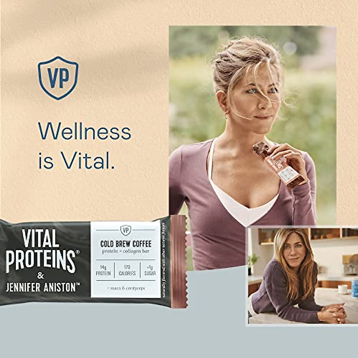 Vital Proteins® & Jennifer Aniston™ Cold Brew Coffee Flavored Protein and Collagen Bar 12-count box