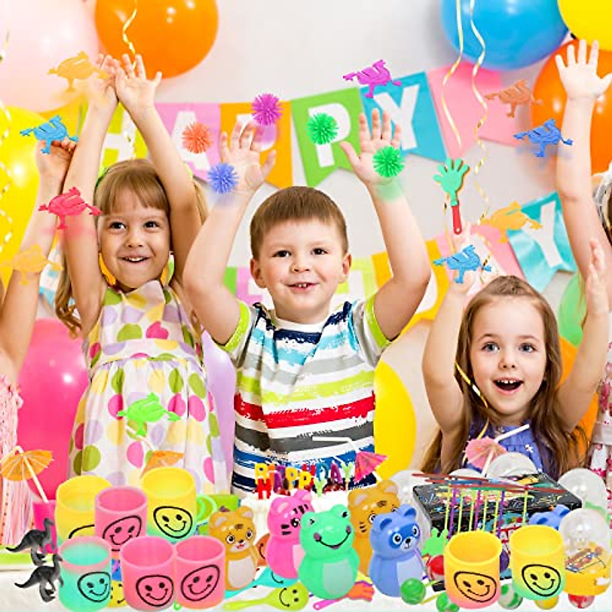 100 Pcs Party Favors Toy Assortment, Carnival Prizes Treasure Box Birthday Party, Goodie Bag Stuffers for Kids, Pinata Filler, Birthday Gift Toys, Stocking Stuffers, Party Favors for Kids 4-8, 8-12