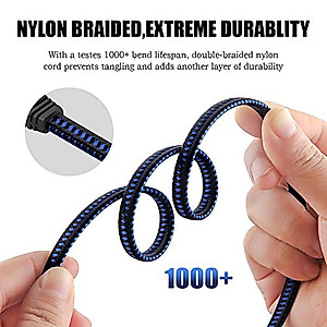 Cat 7 Ethernet Cable 75ft, Nylon Braided Heavy Duty High Speed Cat7 Cable Shielded Gigabit Flat Cat7 RJ45 LAN Cable Internet Network Patch Cord 10Gbps for Gaming PS4, Xbox One,Laptop,Modem, Router