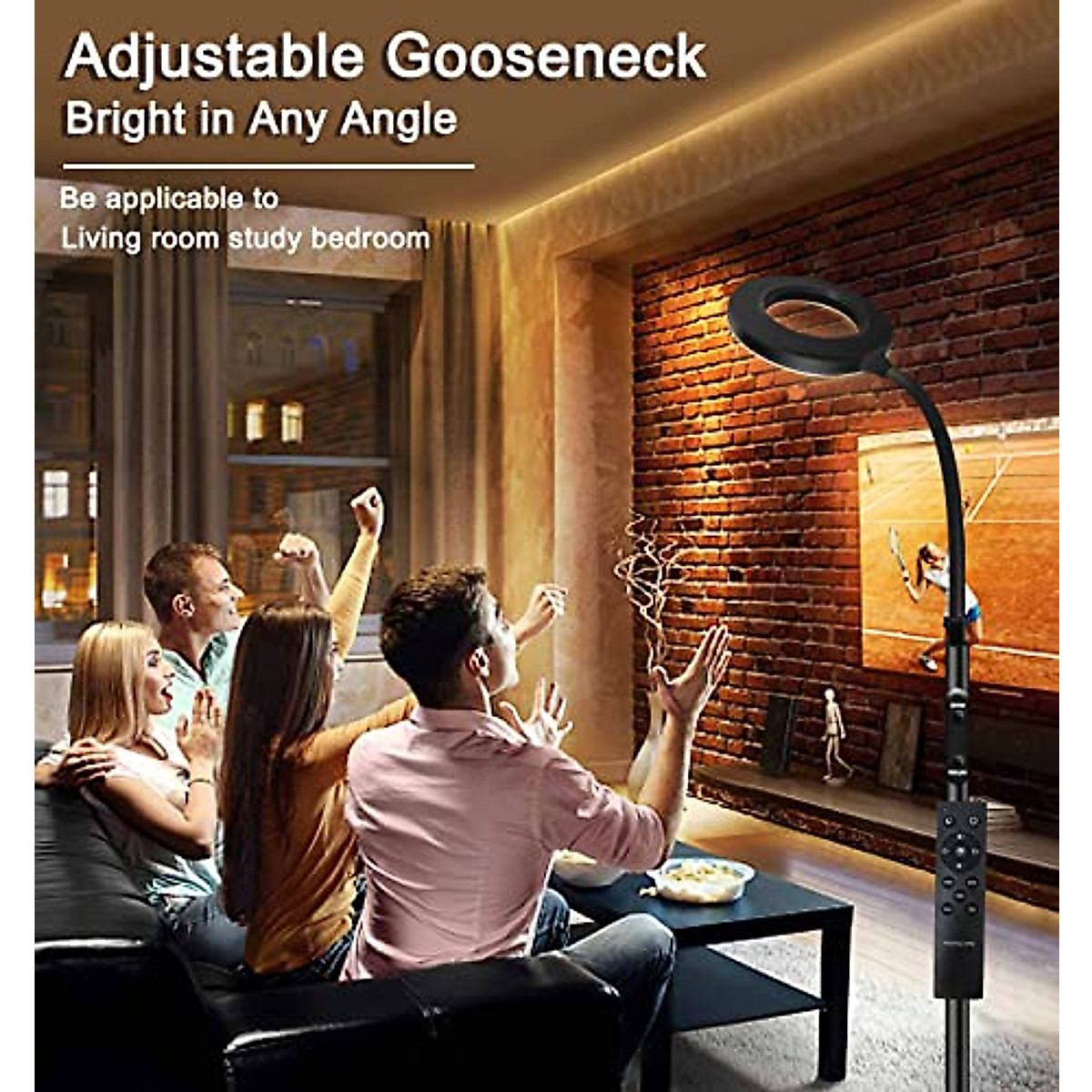 KS KINGSTAR Sofa Standing lamp Floor lamp Side Reading Lamps 3-Color Tall Standing Pole Light with Remote for Live Stream Learning and Reading Living Room,Bed Room,Home Office