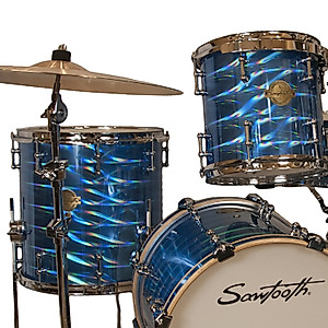 Sawtooth Command Series 4-Piece Shell Pack with 16" Bass Drum, Blue Mirror Metallic, (ST-COM-4PC-16-BMM)
