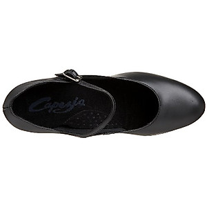 Capezio Student Footlight Character Dance Shoes, Professional Dance Shoes For Women With Non-Slip Heel, Leather Upper & Comfortable Design, Stylish & Supportive Character Shoe - Black, Size 9.5