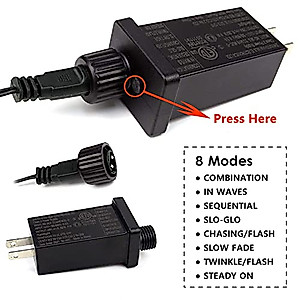 2-Pack 66FT 200 LED Christmas Lights, Extendable Christmas Tree Lights with Timer & Memory Function, Waterproof Green Wire Outdoor String Lights Indoor with UL Approved & 8 Lighting Modes (Warm White)