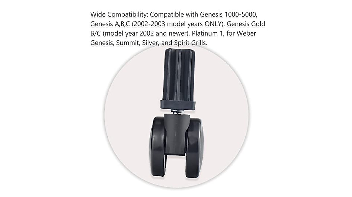 6414 Caster Wheel with Caster Insert Compatible with Weber, Genesis ...