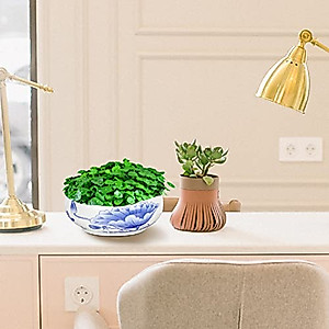 STOBOK Large Outdoor Planters Succulent Pots Ceramic Bonsai Flower Pot Large Round Planter Pot Blue White Porcelain Ceramic Shallow Flower Pot Planter Set for Indoor Outdoor Large Air Plants