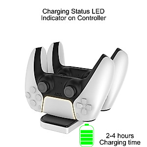 Mobix Playstation 5 Dualsense Controller Charging Station, Dual Charging Port Dock for PS5 Game Controller, With USB-Type-C Cable, Fast Charging Speed